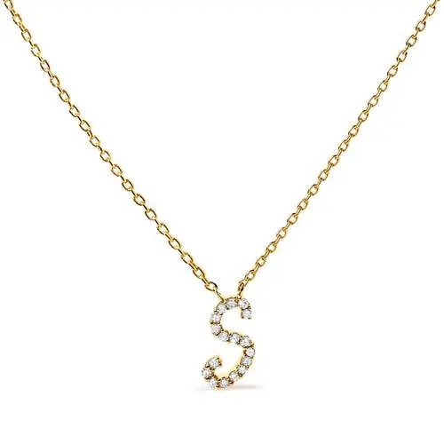 HAUS OF BRILLIANCE 10k Gold Diamond Accent Initial Pendant Necklace - Yellow | S
